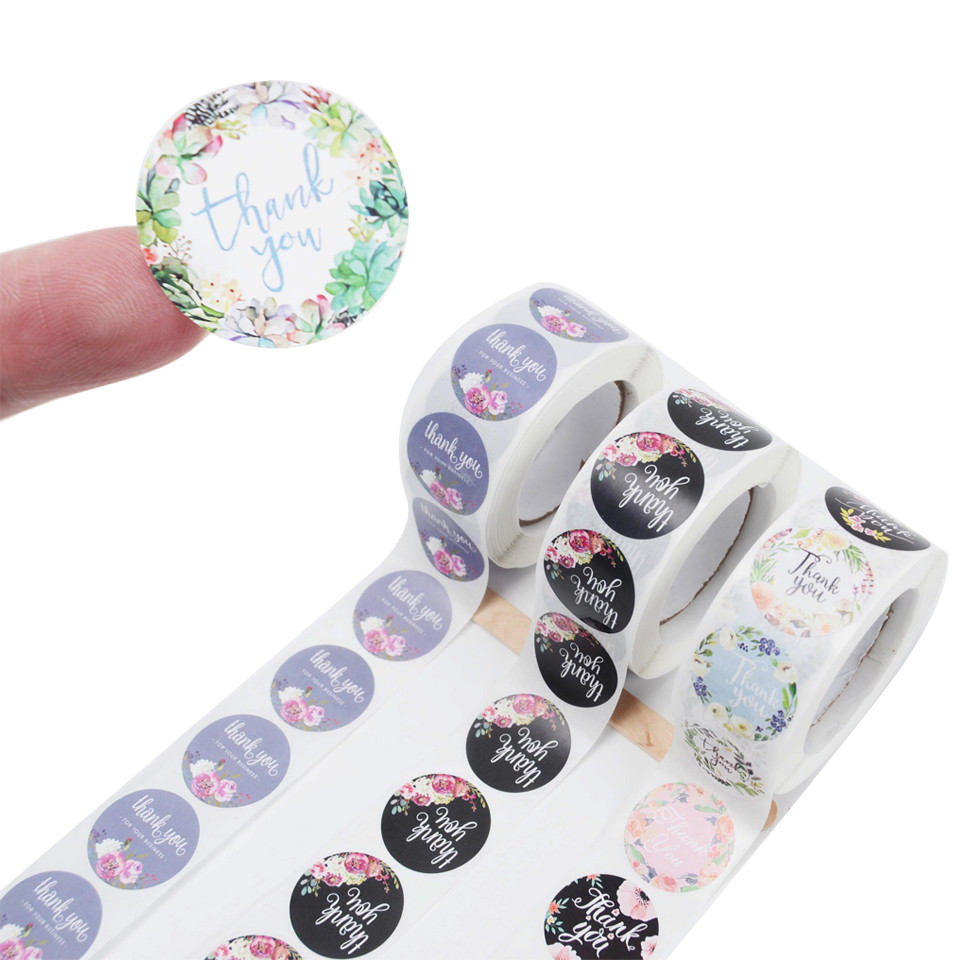 Synthetic Self Adhesive Sticker Paper Roll Lamination Custom Thank You ...